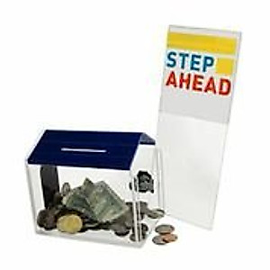 Dog House shelter shaped charity Donation coin collection money piggy bank ballot box animal house suggestion and fundraising box with Cam-lock and 2 Keys (Blue)