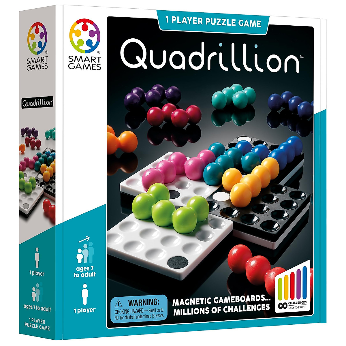 SmartGames Quadrillion Multi-Grid Magnetic Puzzle Game with Millions of Challenges for Ages 7 – Adult