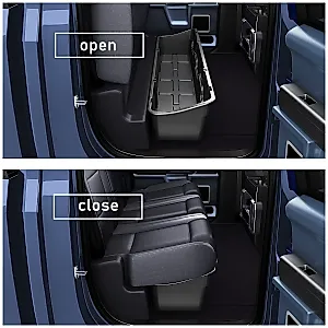 Lyon cover Elaborate Manufacturing Underseat Storage Box for 2015-2020 Ford150,2017-2020 Ford250/350/450/550丨Crew Cab 丨Ultimate Space enjoyment丨True Black Texture