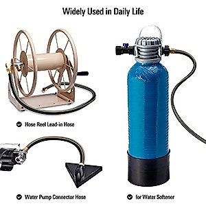 Solution4Patio 3/4 in. x 10 ft. Short Garden Hose, No Leaking, Black Lead-in Hose Male/Female Solid Brass Fittings for Water Softener, Dehumidifier, Vehicle Water Filter, 12 Years Warranty