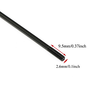 Pro Bamboo Kitchen 12pcs Stainless Steel Spokes 290mm Mountain Bike/Road Bike 14G Spokes Black with 12mm Nipples