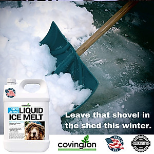 Ice Melt, Pet Safe Ice Melt, De Icer for Sidewalks, Driveways, Decks, & Concrete. Spray Pet Friendly Liquid Ice Melt, Covers More Ground & Easier than Spreading Salt Pellets, USA Made-1 Gallon