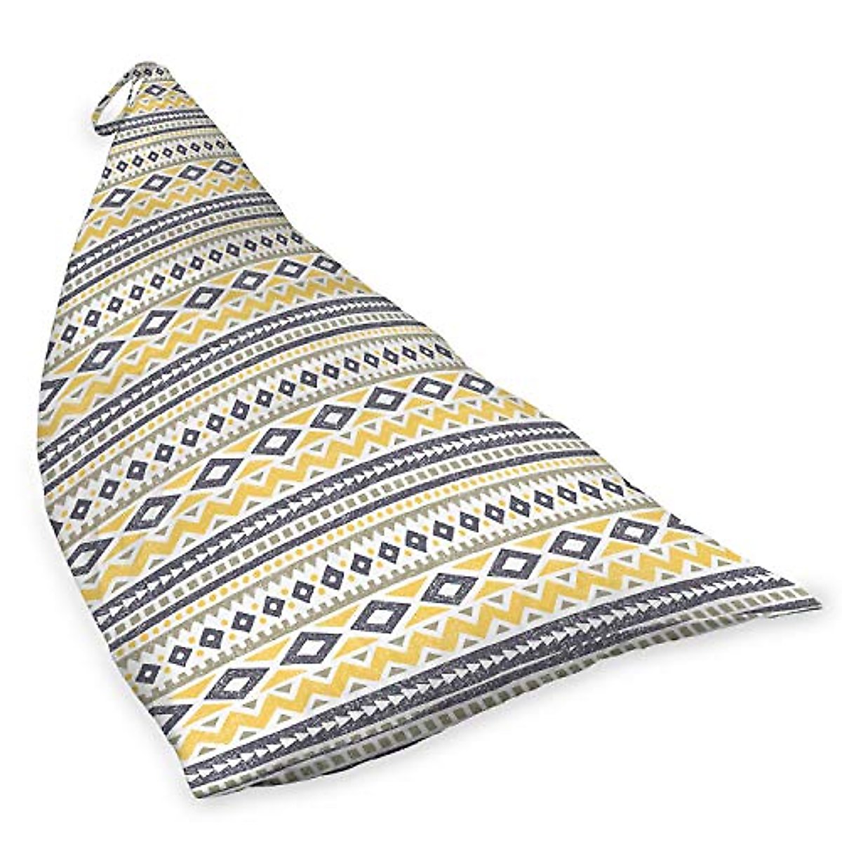 Ambesonne Retro Lounger Chair Bag, Wavy Stripes Triangles Dots Rhombuses and Squares Pattern in Tribal Geometric Design, High Capacity Storage with Handle Container, Lounger Size, Multicolor