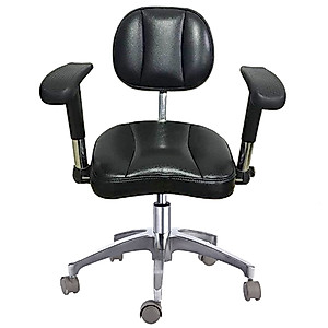 GUNEL Dental Adjustable Doctor's Stool Assistant Chair with 360 Degree Rotation Lift Double Armrest, Dentist Chair (Size : A)