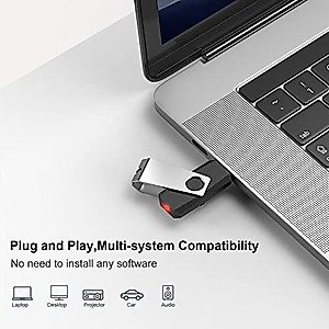 MONGERY 16GB USB Flash Drives 20 Pack Bulk Memory Stick Swivel Thumb Drive Jump Drive with LED Light for Storage and Backup