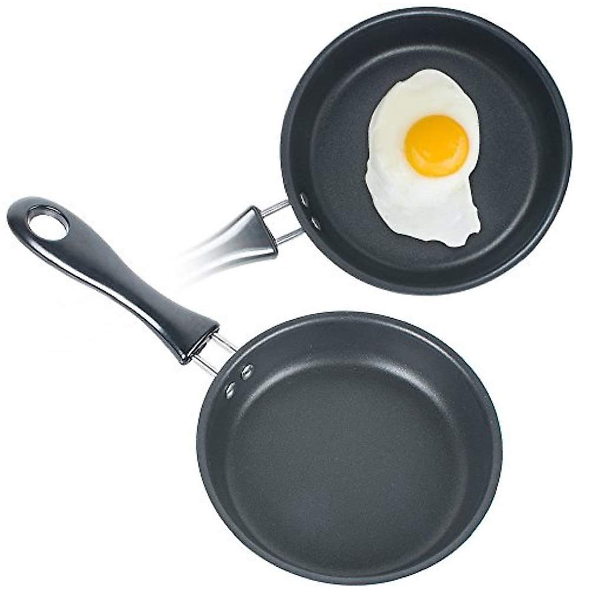 FveBzem Nonstick Frying Pan Round Egg Pan One Egg Fry Pan Egg Pancake Maker Omelet Mini Dishwasher Safe Cookware Small Egg Skillet, PFOA Free, 4.72 Inch(12cm)