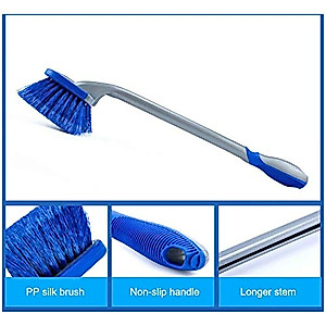 CTIIU Car Tire Cleaning Brush Long Handle Wheel Brush Exhaust Pipe Cleaning Brush,Gm Truck,Motorcycle,Bicycle,Multi-Function Cleaning Tool