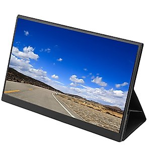GOWENIC Portable Monitor, 17.3 Inch 1080P FHD USB C Laptop Monitor Computer Display with Protective Case Built in Speaker, for Mobile Phone Computer