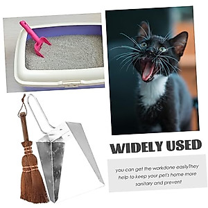 BCOATH 1 Set Pet Cleaning Tool Keyboard Cleaner Brush Household Cleaning Brush Desk Pets Cleaning Kit Pet Cage Cleaning Tool Pet Hair Cleaning Broom Mini Garbage Container Dog Wood Brown