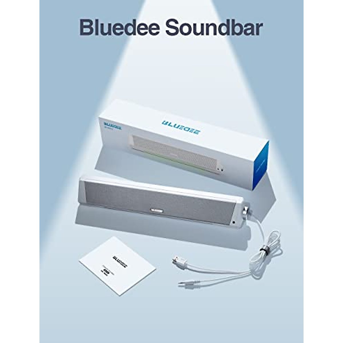 Computer Speakers, Bluetooth Computer Soundbar, HiFi Stereo, 3.5mm Aux-in Connection, USB Powered Computer Speakers for Desktop Monitor, PC, Laptop, Tablets