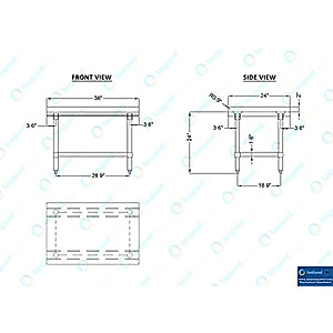 AmGood Stainless Steel Equipment Stand - Heavy Duty, Commercial Grade, with Undershelf, NSF Certified (24" Width x 36" Length)