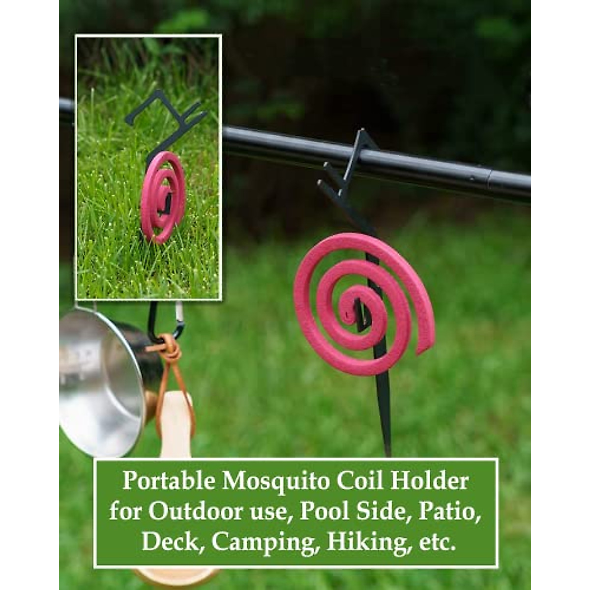 VROCUSE Pluggable & Hangable Mosquito Coil Holder for Outdoor, Camping, Patio, Hiking, Pool Side, etc.