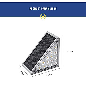 ZONGXFF LED Solar Stair Light, Outdoor Step Light,Solar Step Light Outdoor Waterproof, Wiring-Free, Automatic on/Off, Cool White 6-Piece Light All Night for Garden Driveway