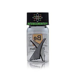 Beryllium Metal Element 4 Sample Be, Pure 0.5 Grams 99,9% Shiny Pieces Inside Labeled Glass Vial