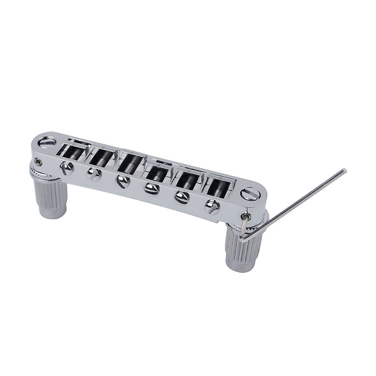Guyker Guitar Saddle Bridge - Tune-O-Matic Bridges with Studs Replacement for LP EPI 6 String Electric Guitar (GM003, Chrome)
