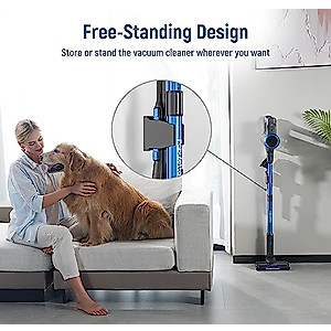 FABULETTA Cordless Vacuum Cleaner, Strong Brushless Motor with 24Kpa Max Suction, 6 in 1 Lightweight Stick Vacuum Cleaner with 45 Min Max Runtime Detachable Battery for Hardfloor Carpet Pet Hair, Blue