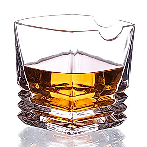 VKDONE Whiskey Glasses Gift Set of 2 Old Fashioned Crystal Square Glass, Whiskey Stone, Tongs, Velvet Pouch and Cutter, Great Gifts for Men, Dad, Husband, Whiskey Lover