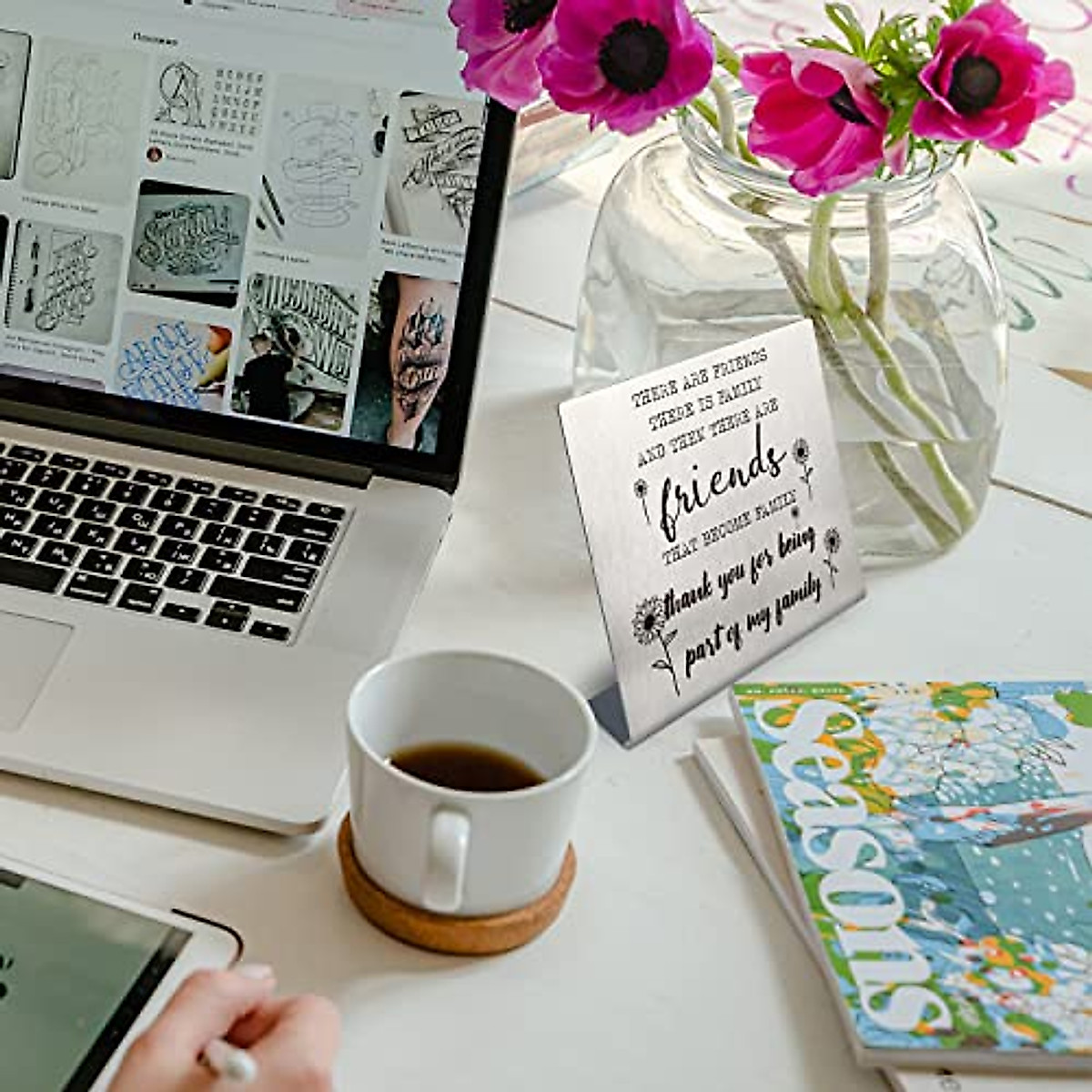 Friendship Gift for Women Friend Gifts for Your Best Friend Going Away Gifts Plaque for Coworker Women Stainless Steel Retirement Gifts Birthday Gifts for Woman Friendship Keepsake Decor