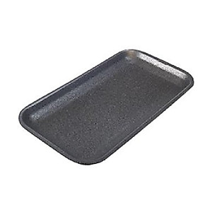 CKF 17SB, 17S Black Foam Meat Trays, Disposable Standard Supermarket Meat Poultry Frozen Food Trays, 125-Piece Bundle