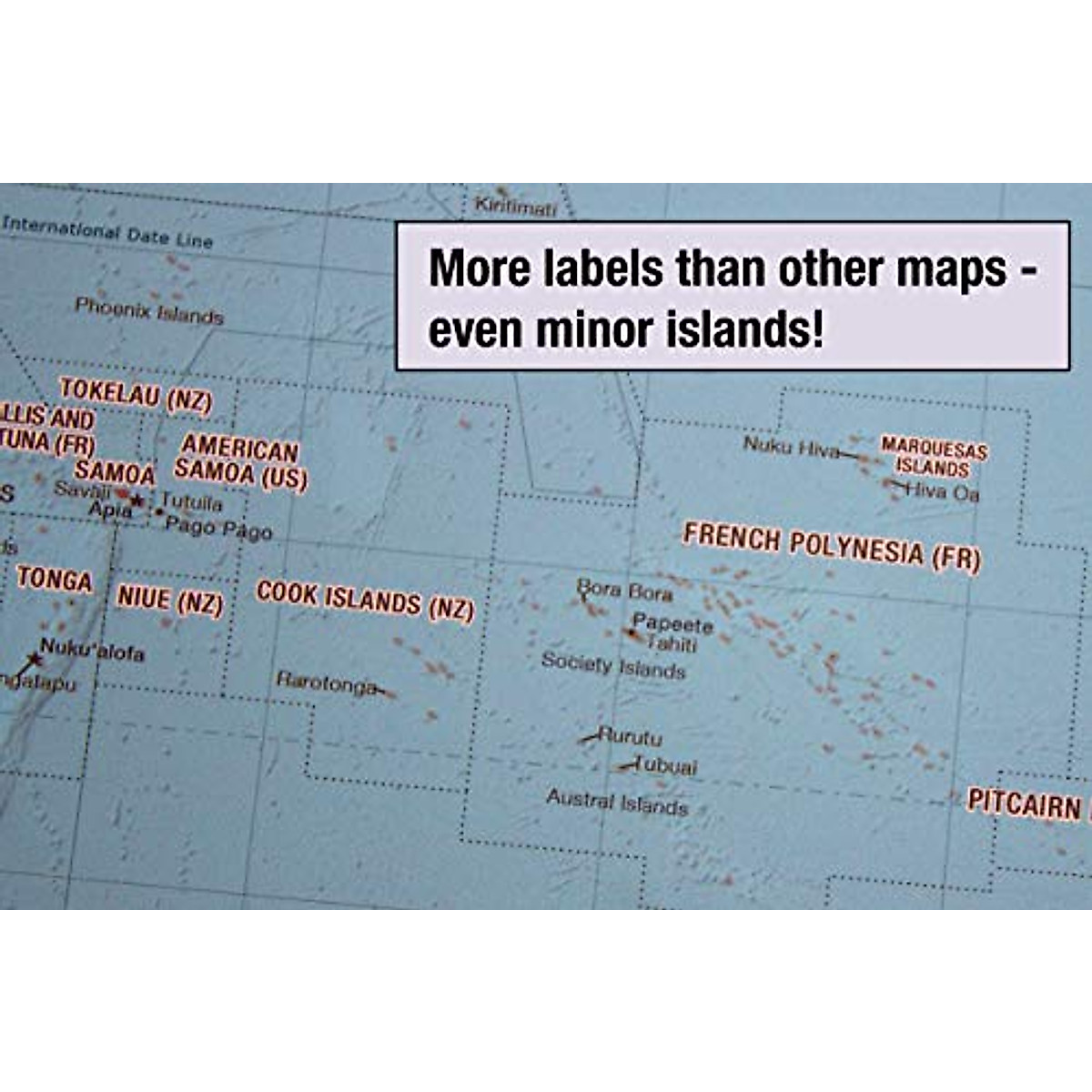 Laminated World Voyager Map Poster | Bright Style Map | Includes The Most Legible Location Labels | 36” x 24” | Shipped Rolled in a Tube, Not Folded | Great for The Home or Classroom