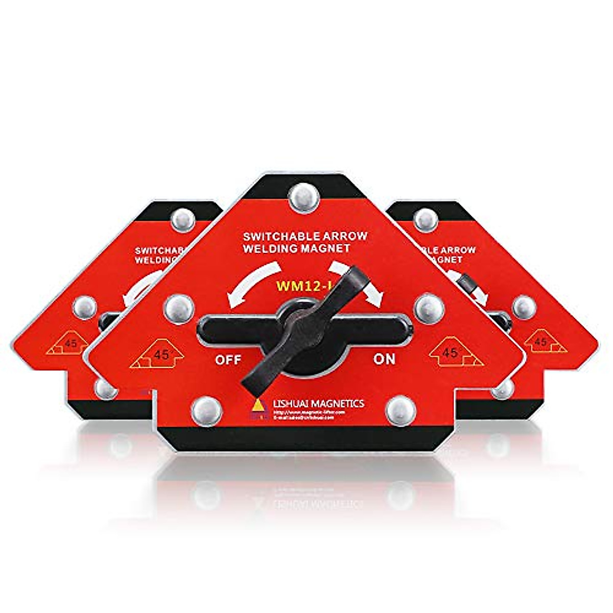 LISHUAI Unique Design On/Off Switch Strong Neodymium Arrow Welding Magnet/Magnetic Angle Welding Clamp 45 90 135 Degrees 92 LBS