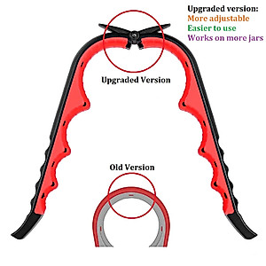 Kichwit Jar Opener for Weak Hands, Bottle Opener, Easy to Use (Red & Black)