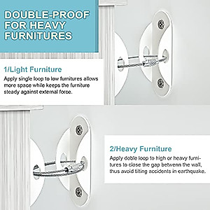 Furniture Anchors (6 Pack) 2023 Upgraded Furniture Straps for Baby Proofing, Secure 400 Pound Furniture Prevent Falling Anti Tip Earthquake Straps for Child Safety