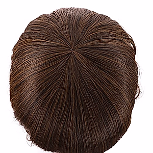 MapofBeauty 14 Inch/35 cm Short Wavy Curly Women Fresh Bright Synthetic Ordinary Flat Bangs Bob Wig (Brown)