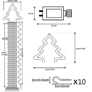 GIHOO Christmas Lights 317 LED 10FTX9 Outdoor Tree String Lights LED Icicle String Lights Christmas New Year Garland Outdoor for Bar Home Wedding Party Garden Christmas Tree Lights (Multi-Colored)