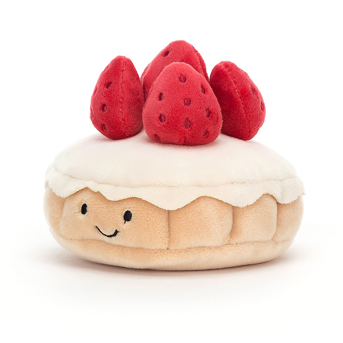Jellycat Pretty Patisserie Tarte Aux Fraises Stuffed Toy, 4 inches | Pastry Plush | Great Gift Idea