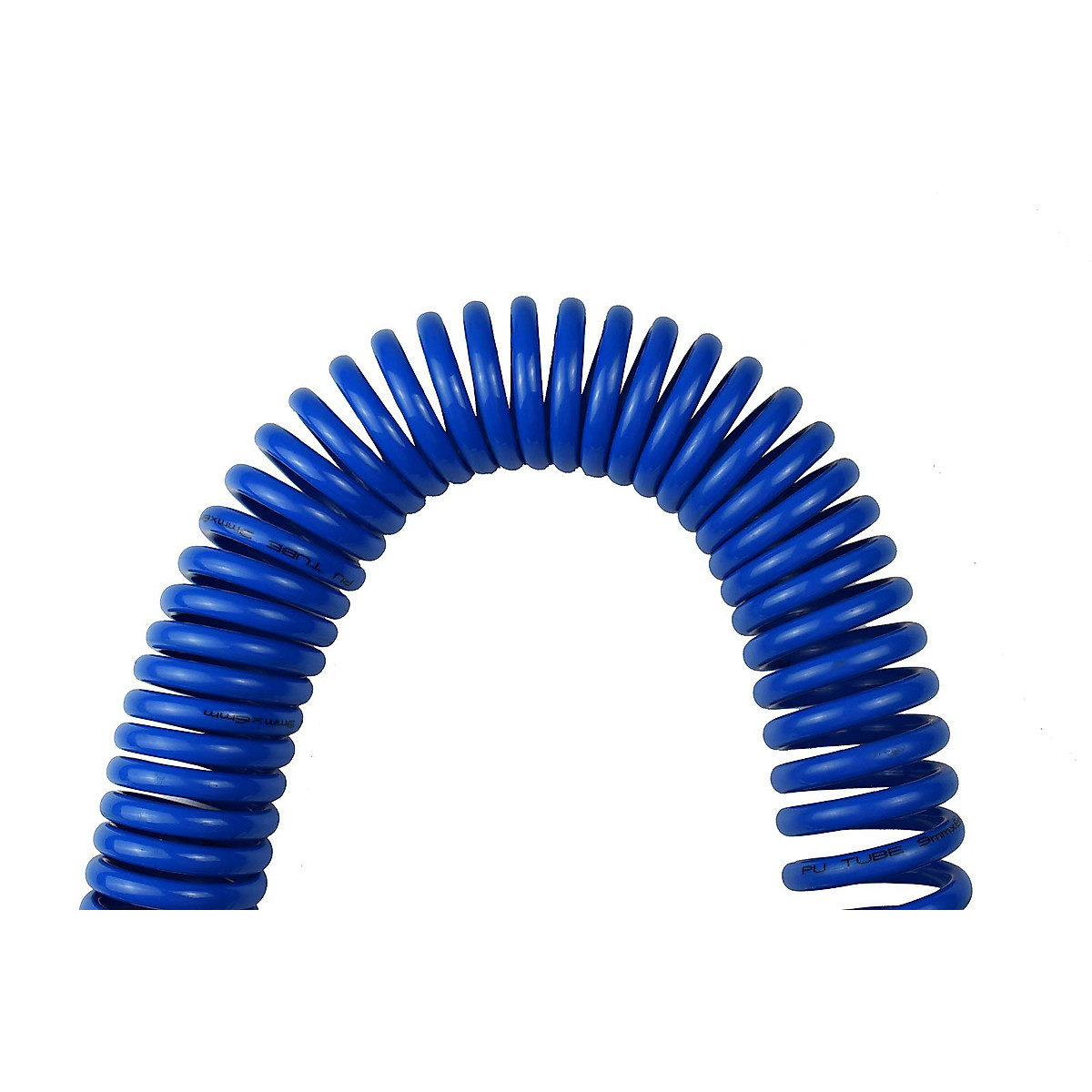 YOTOO Polyurethane Recoil Air Hose 1/4" Inner Diameter by 50' Long with Bend Restrictor, 1/4" Industrial Quick Coupler and Plug, Blue