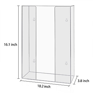 HIIMIEI Acrylic Glove Dispenser Wall Mount, Clear Plastic Glove Rack Floating Triple Gloves Box Holder 16.1'' X 10.2'' X 3.8'', Capacity Of 3 Glove Boxes