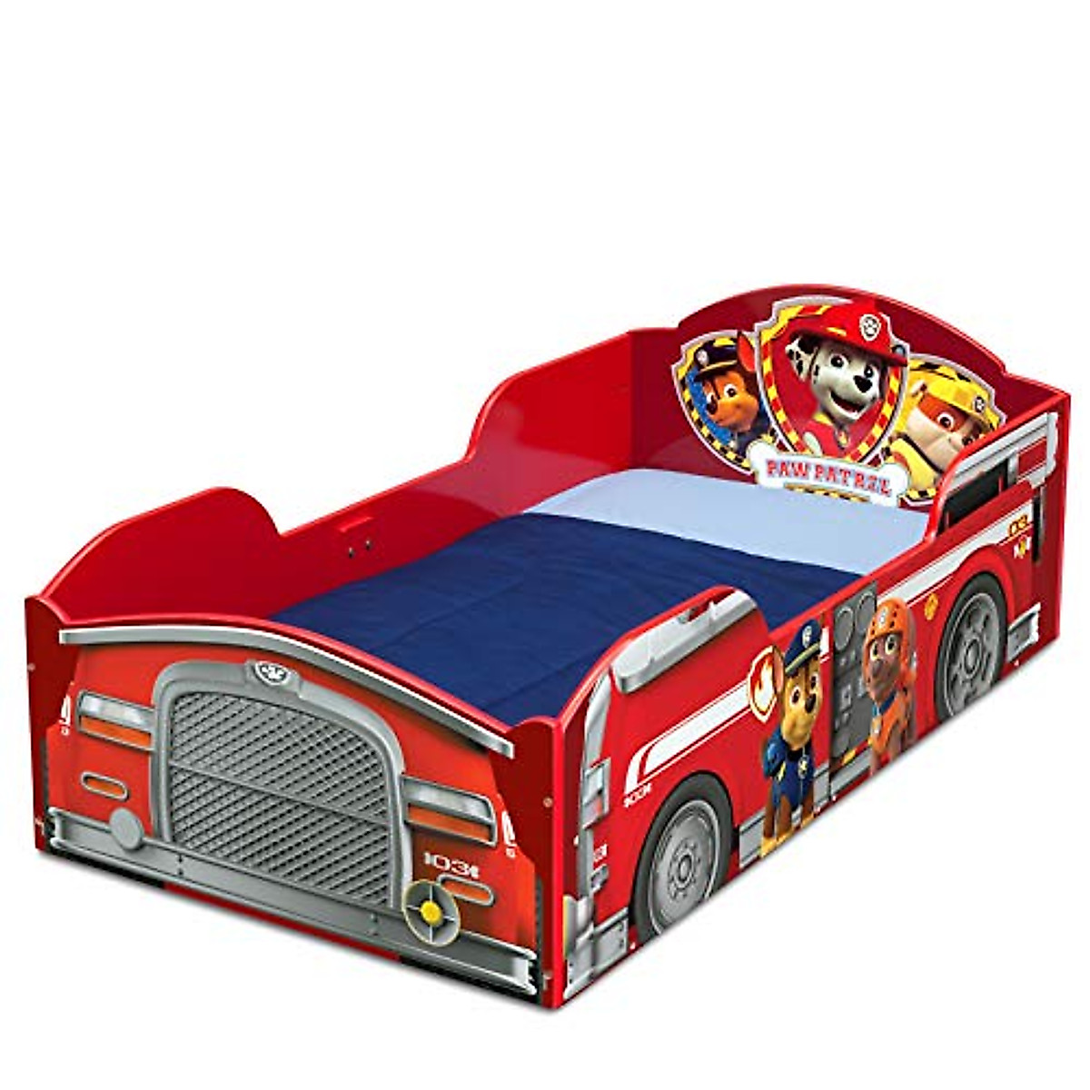 Delta Children Wood Toddler Bed, Nick Jr. PAW Patrol + Serta Perfect Slumber Dual Sided Recycled Fiber Core Toddler Mattress (Bundle)