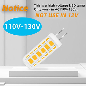 TZHILAN G4 LED Light Bulb 120V Dimmable, Brighter with Glass Cover, 2.5W Bi Pin Base Mini Lamp Warm White 3000k Equivalent 25W Halogen Bulb Replacement Pack of 5