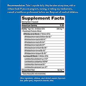 Nature's Way Fortify Daily Probiotic for Men and Women 50+, 30 Billion Live Cultures, Colon, Digestive, and Immune Health Support* Supplement, 30 Capsules