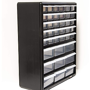 Homak Parts Organizer, Black, 39 Drawers