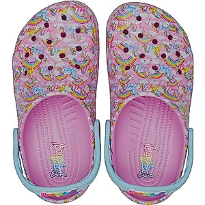 Crocs Classic Lisa Frank Clogs, Kids and Toddler Shoes, Taffy Pink, 3 US Unisex Little
