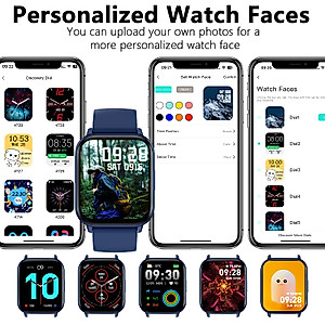 Smart Watch (Answer/Make Call), 1.9" Smartwatch Fitness Tracker for Android and iOS Phones with Heart Rate Sleep Tracking, Multi Sport Modes, Blood Oxygen, Ai Voice Control,Fitness Watch for Women Men