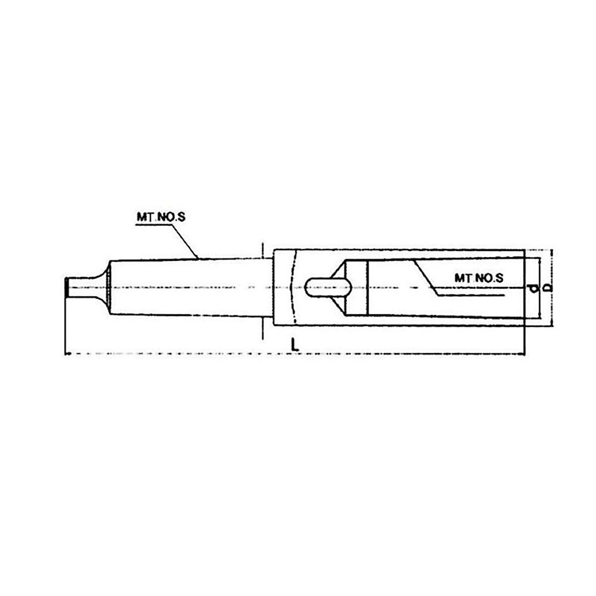 Morse Taper Extension Sleeve, MT3 Inside MT3 Outside, 36mm Diameter x 215mm Length