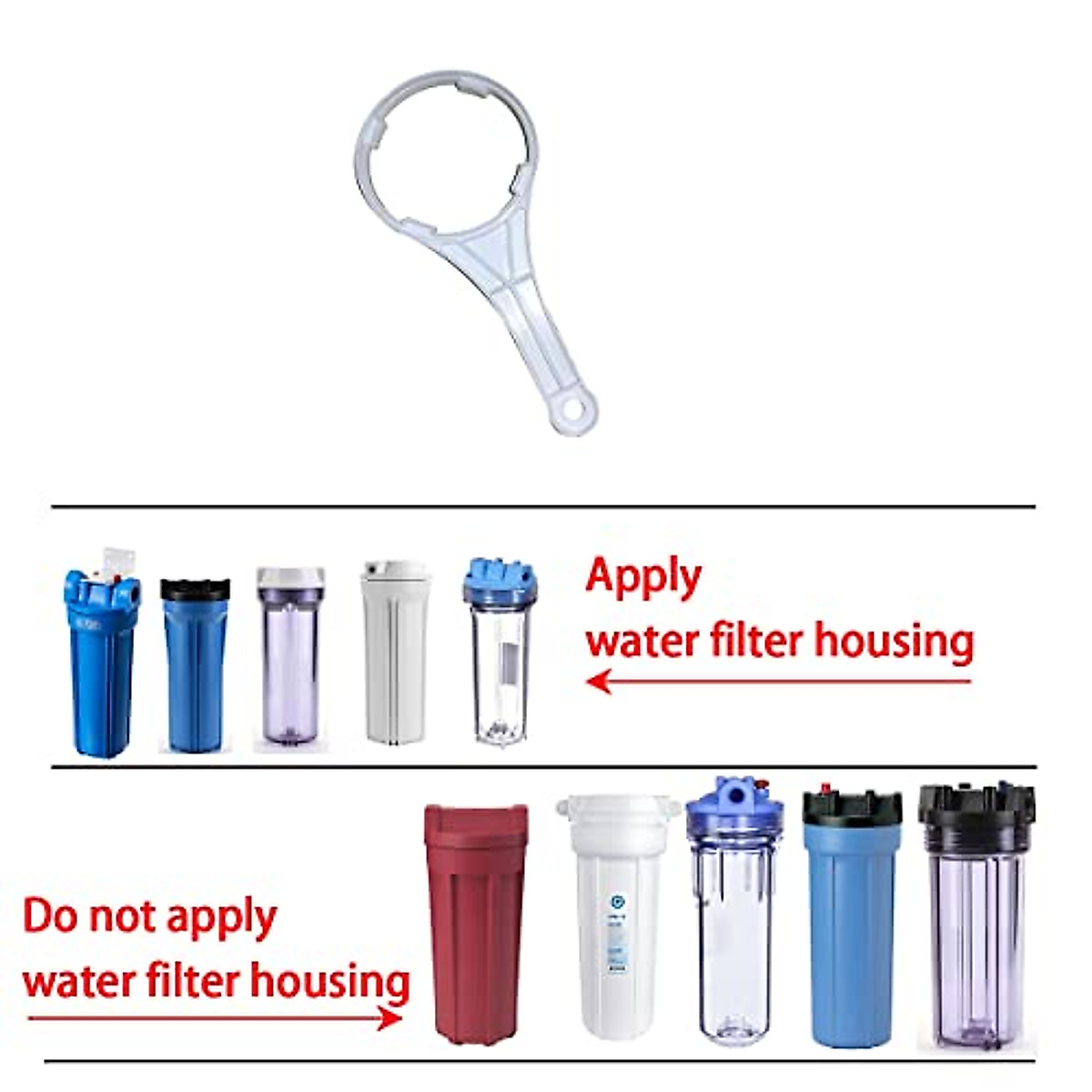 YZM 10" Plastic Filter Housing Wrench, Reverse Osmosis Water Filter Canister Housing Wrench (10" Filter Housing Wrench)