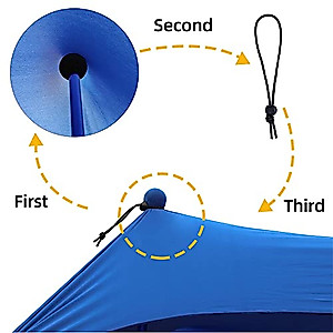 UMARDOO Family Beach Tent Sun Shade Canopy 10×10FT with 2 Aluminum Poles, UPF 50+ UV Protection Easy Setup Pop Up Portable Sun Shelter with Carrying Bag (Blue)