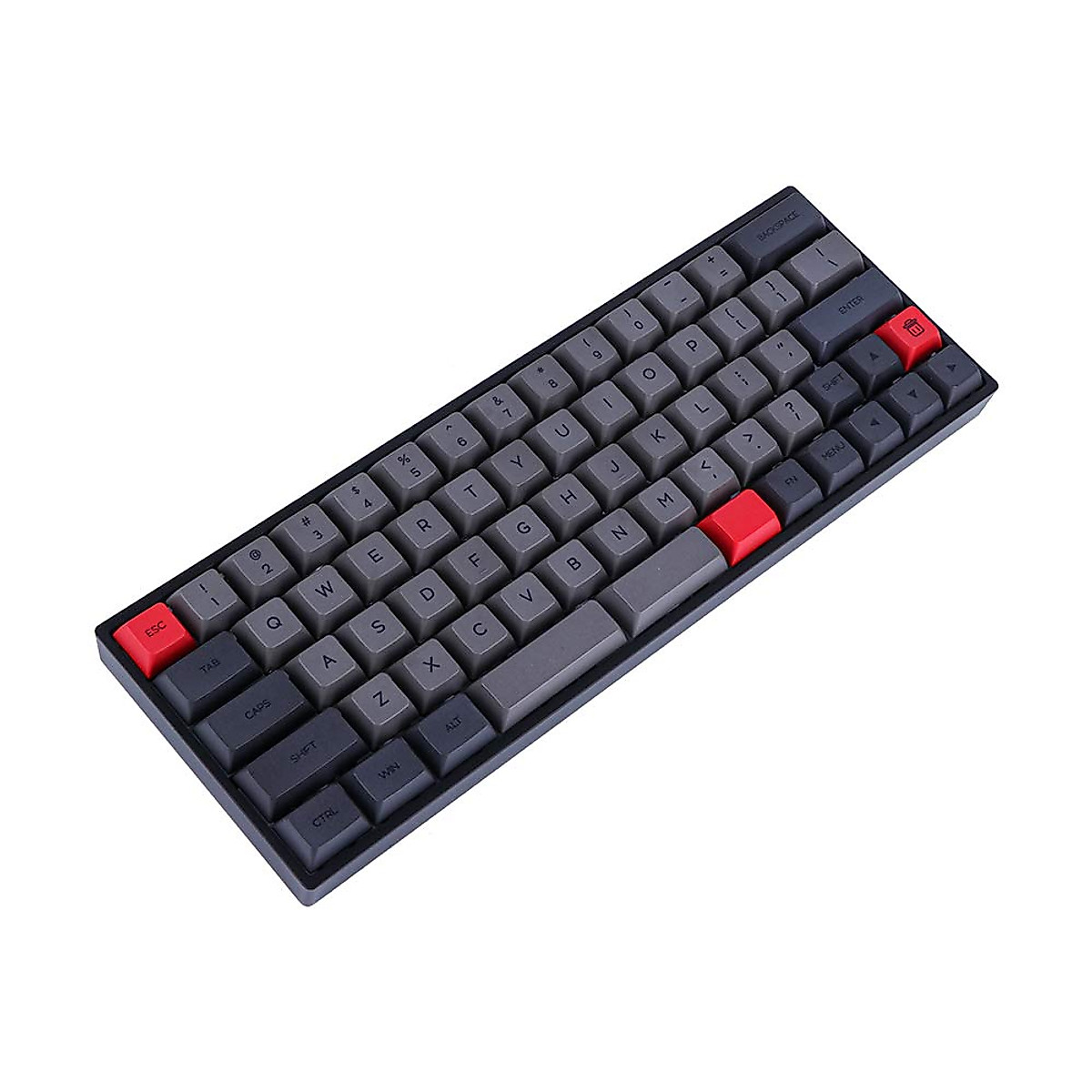 EPOMAKER SK66 60% Keys Wired Gateron Optical Mechanical Gaming Keyboard with RGB Backlight and PBT Heat Sublimation Keycaps (Gateron Optical Red, Grey Black)