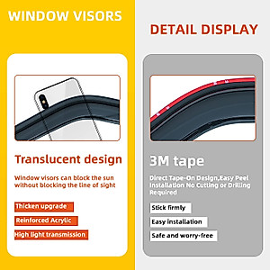 PLDDE 2 pcs in-Channel Window Visors Compatible with 93-11 Ford Ranger 94-10 Mazda B2300/B2500/B3000/B4000 Regular & Extended Cab Front Doors Sun/Rain Guard Window Visors 2-Door Dark Smoke