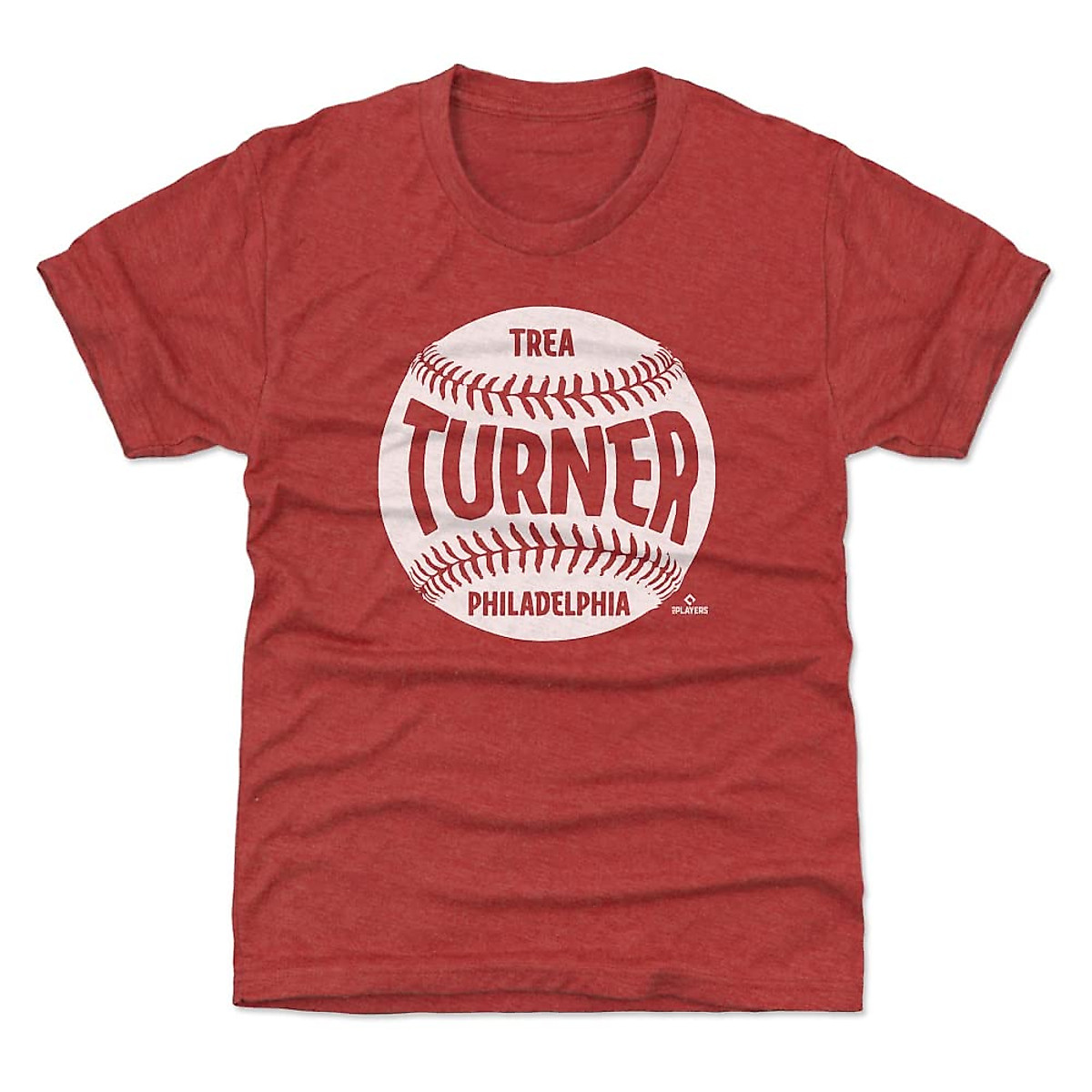 500 LEVEL Trea Turner Youth Shirt (Kids Shirt, 4-5Y X-Small, Tri Red) - Trea Turner Philadelphia Baseball WHT
