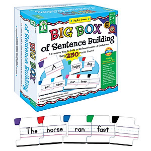 Key Education Big Box of Sentence Building—Puzzle Game for Beginning Readers, Sight Words, Word Families, Digraphs, Color-Coded Letter Puzzle Pieces, Ages 5+ (250 pc)