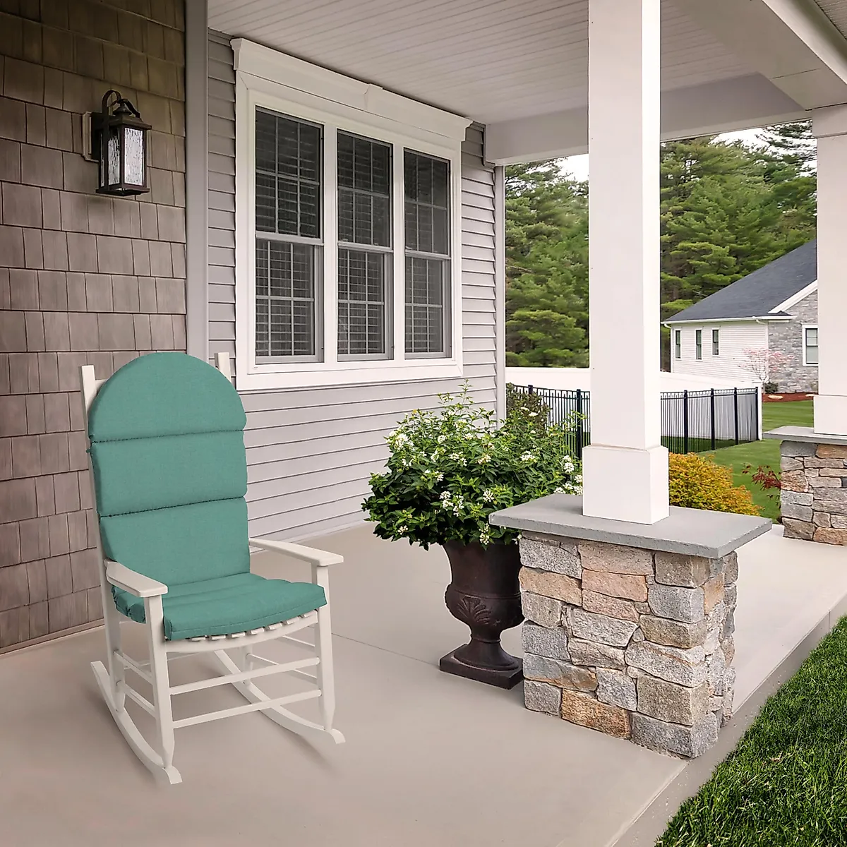 ARDEN Oceantex Adirondack Chair Cushion, 21.5 x 19, Rain-Proof, Fade Resistant, Cushions for Adirondack and Rocking Chairs 19 x 21.5, Seafoam Green