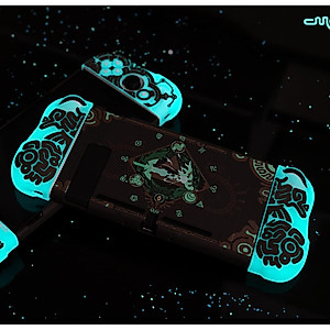 Soft Shockproof for Tears of The Kingdom Dockable Cover Case Compatible with Nintendo Switch OLED, Durable Scratch Resistant Shell for Joycon, Silicone Protective Skin Set