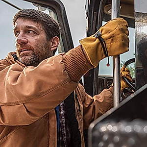 Wells Lamont mens Leather Work Gloves with Wrist Closure DIY Yardwork Construction Motorcycle Large Wells Lamont, Saddletan, Large Pack of 1 US