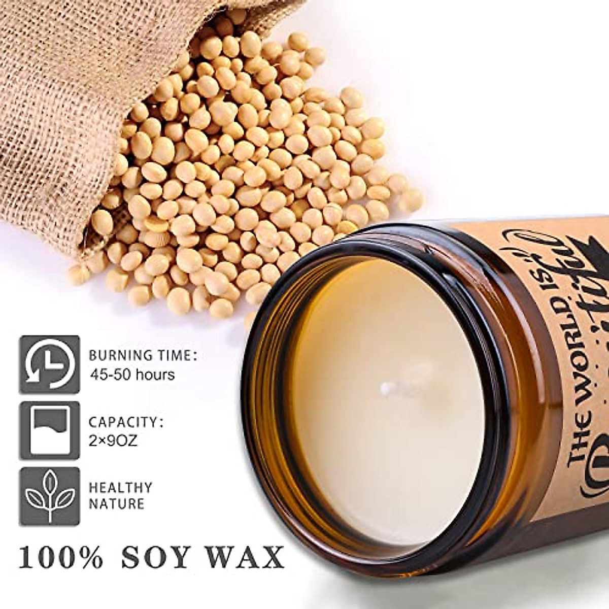 Scented Candles Gift for Women,Candle for Home Scented Funny Birthday Gift Set for Best Friend,Natural Organic Soy Wax Aromatherapy Lavender Vanilla Large Fall Candle for Her Him Stress Relief