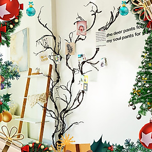 CONGZHANHH 98in Bendable Wall Hanging Artificial Cherry Blossom Tree Vines Fake Reptile Plants Branches Twigs Trunk Garland for 3D Outdoor Bedroom Garden Home Background Halloween X'Mas Decoration